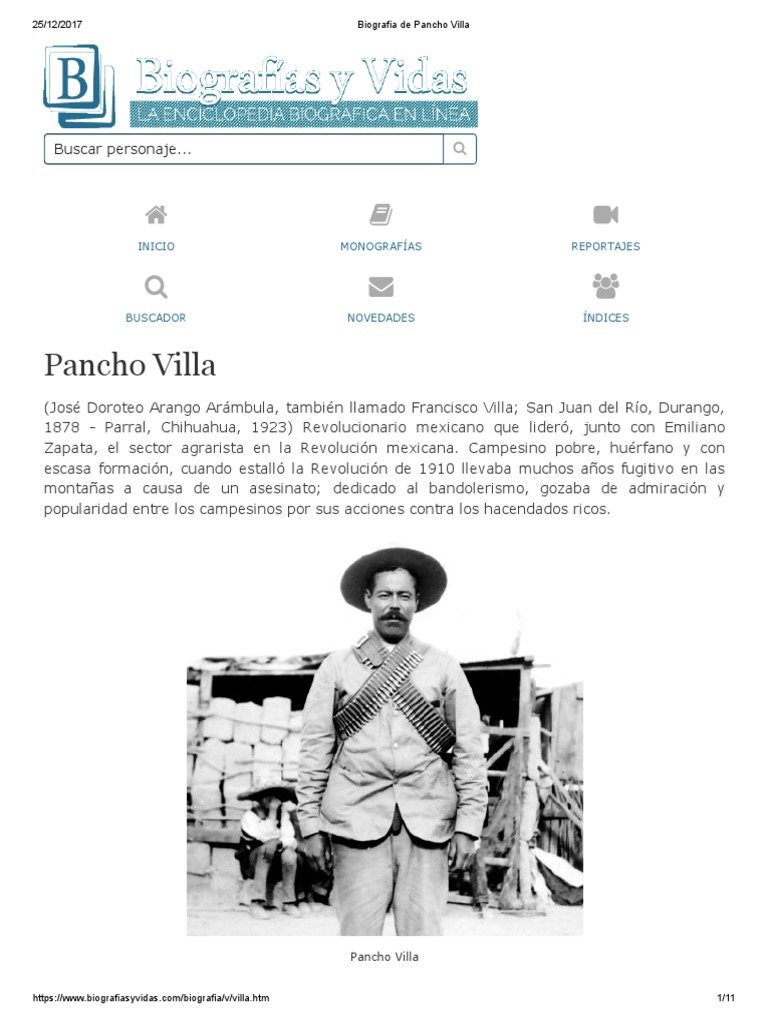 Biografía de Pancho Villa | PDF | revolución mejicana | México