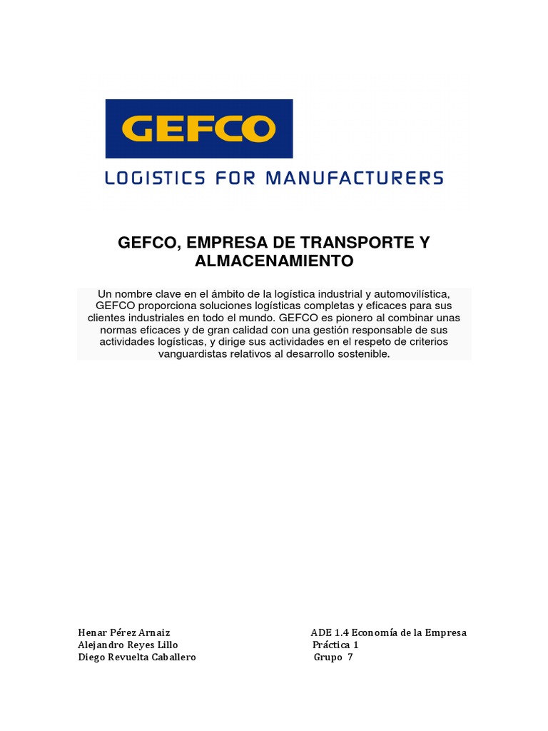 GEFCO | PDF | Logística | Obtención