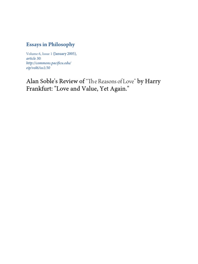 Alan Soble, Love and Value | PDF | David Hume | Immanuel Kant