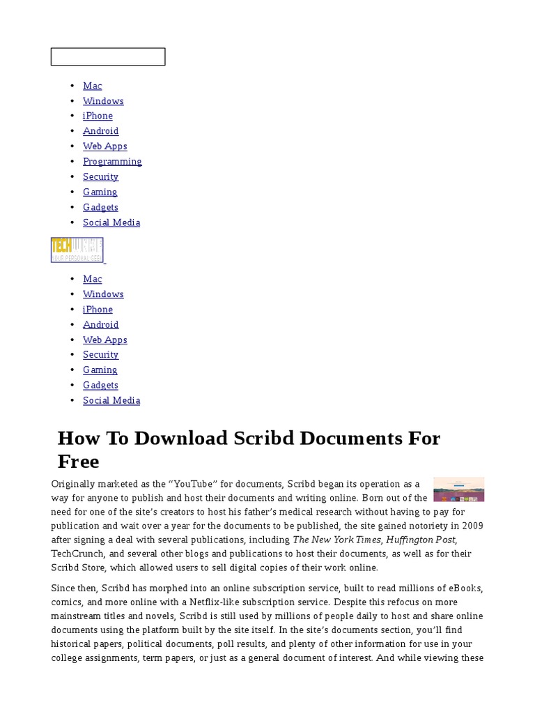 How To Download Scribd Documents For Free | PDF | Web Page | Scribd