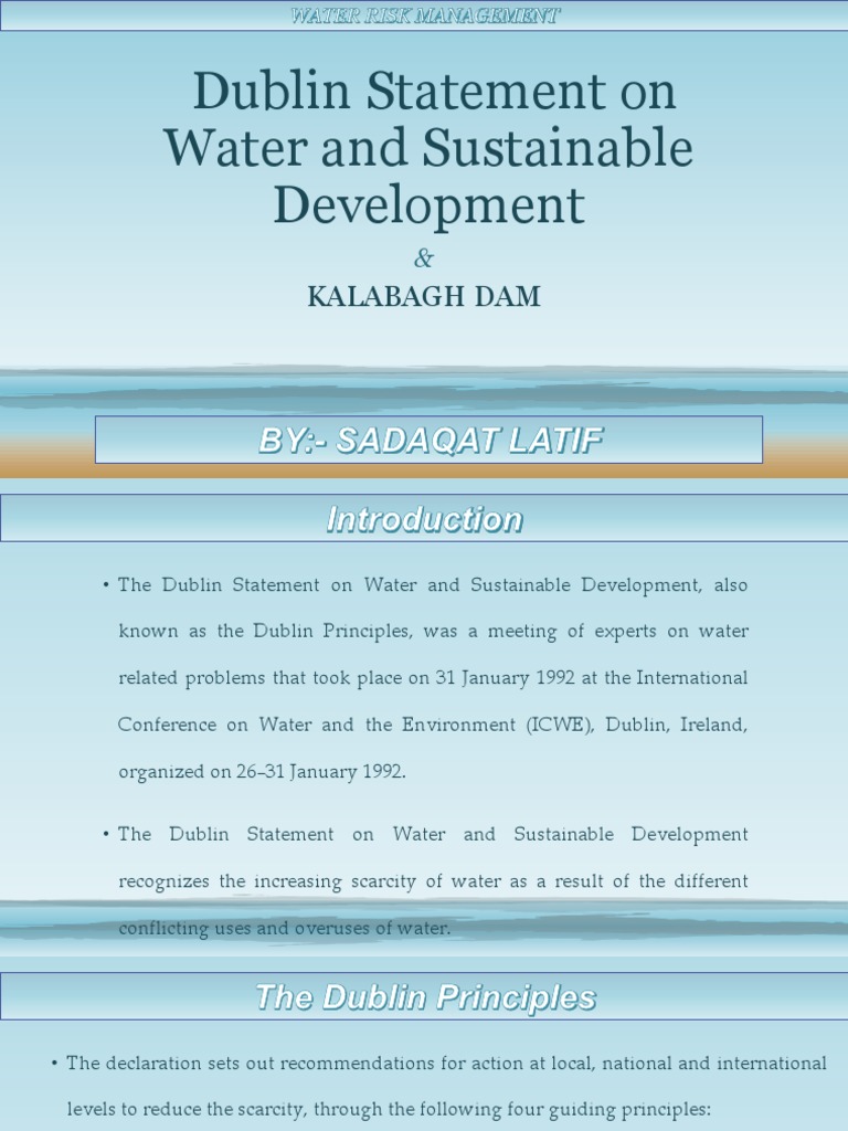 Dublin Principles and Kalabagh Dam Analysis | PDF | Water Resources ...