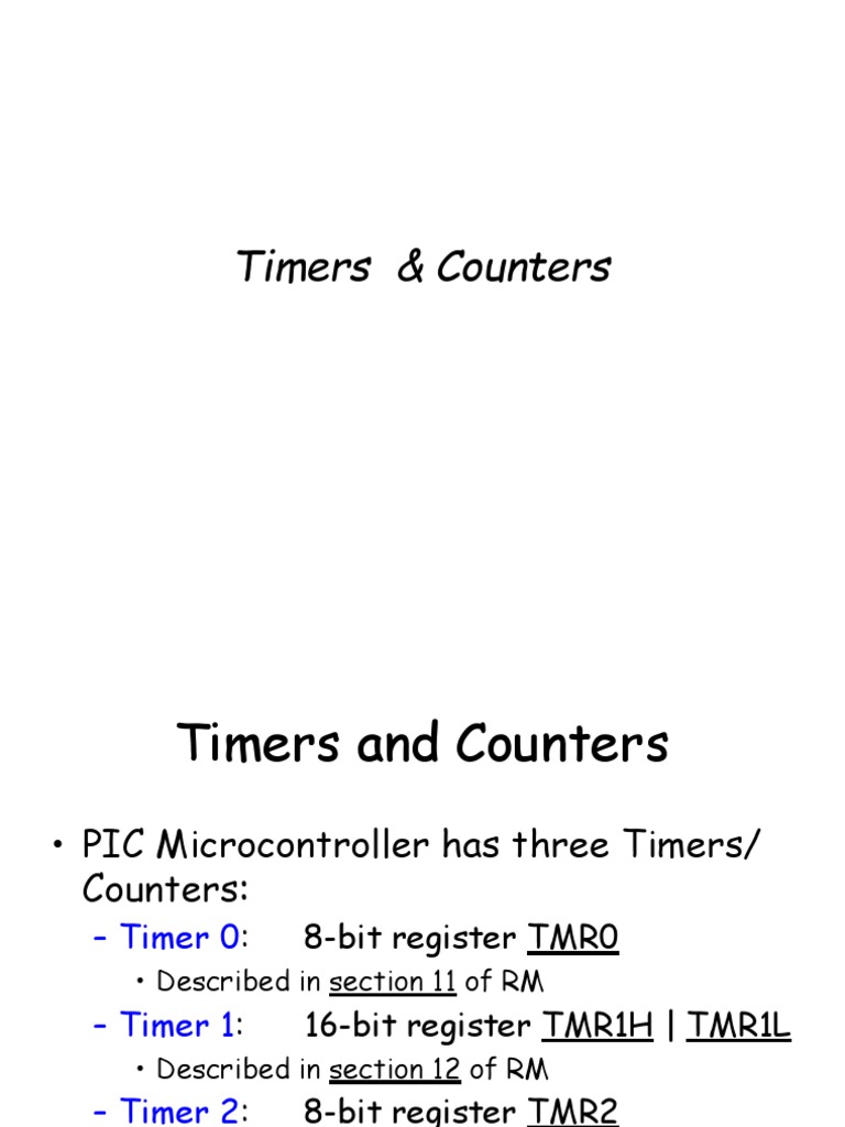 Timers | PDF | Pic Microcontroller | Microcontroller