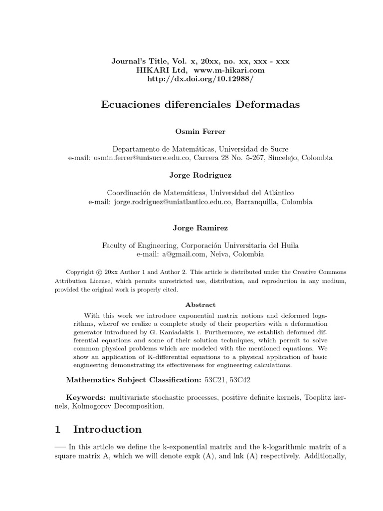 Ecuaciones R Deformadas | PDF | Matrix (Mathematics) | Functional Analysis