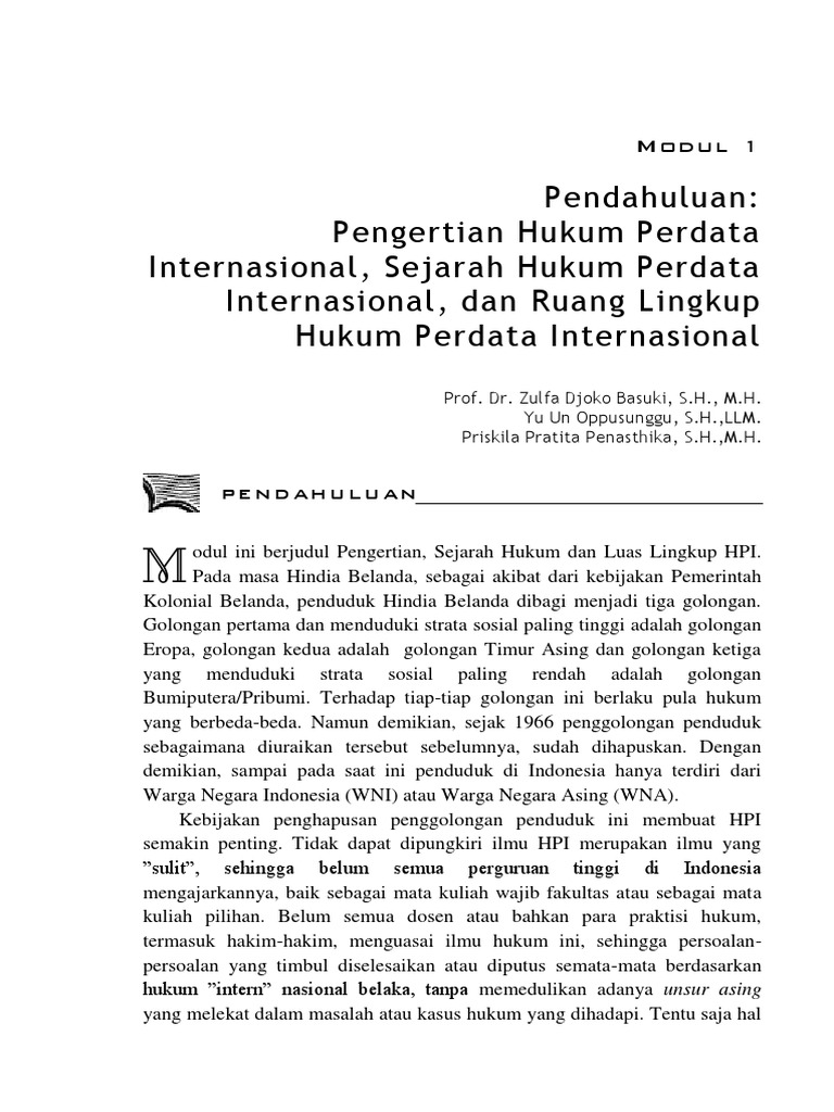 Modul Hukum Perdata Internasional | PDF