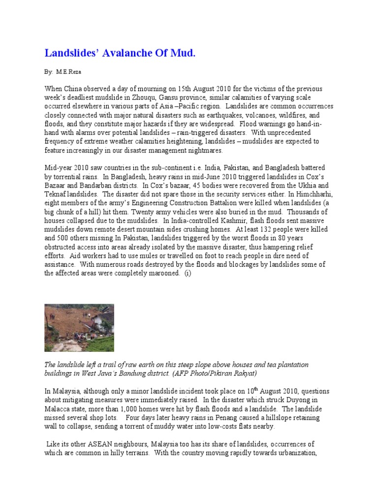 Landslides' Avalanche of Mud | PDF | Landslide | Flood