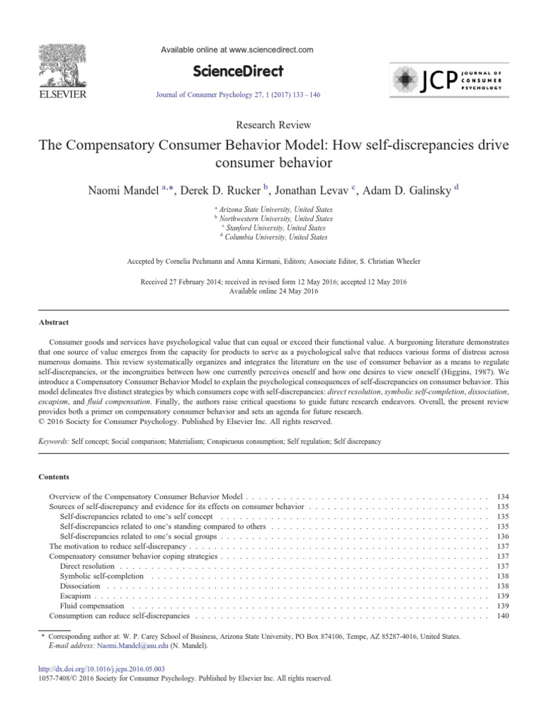 The Compensatory Consumer Behavior Model: How Self-Discrepancies Drive ...