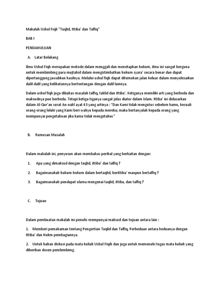 Makalah Taqlid | PDF