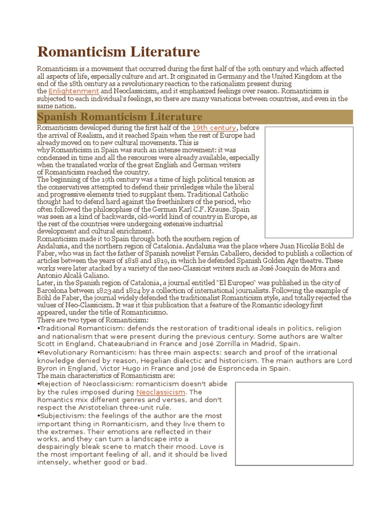 Spanish Romanticism Literature | PDF | Romanticism | Spain