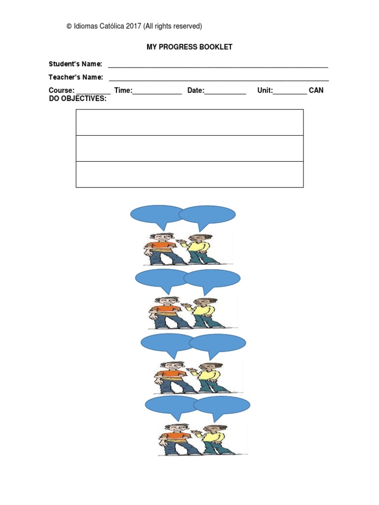 My Progress Booklet Template v. U | PDF