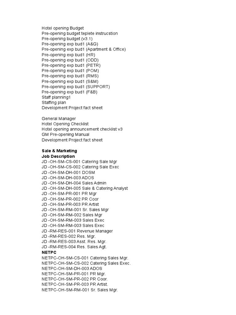 Hotel Operation Manual | PDF | Mail | Telephone