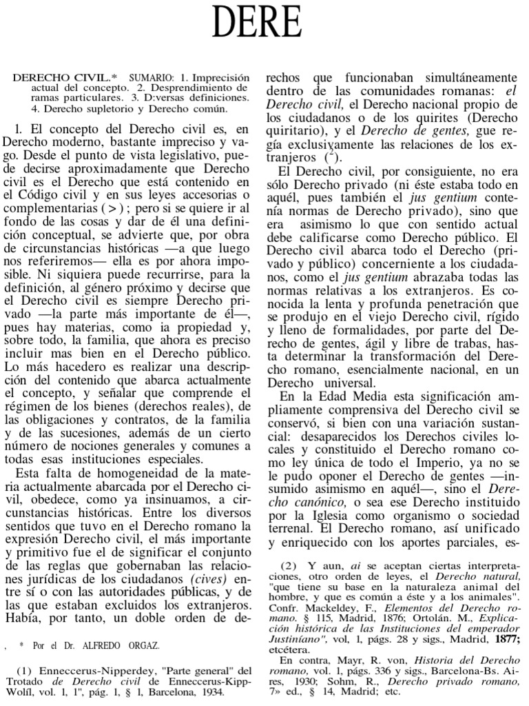 El desarrollo histórico del concepto de Derecho Civil: de un derecho ...