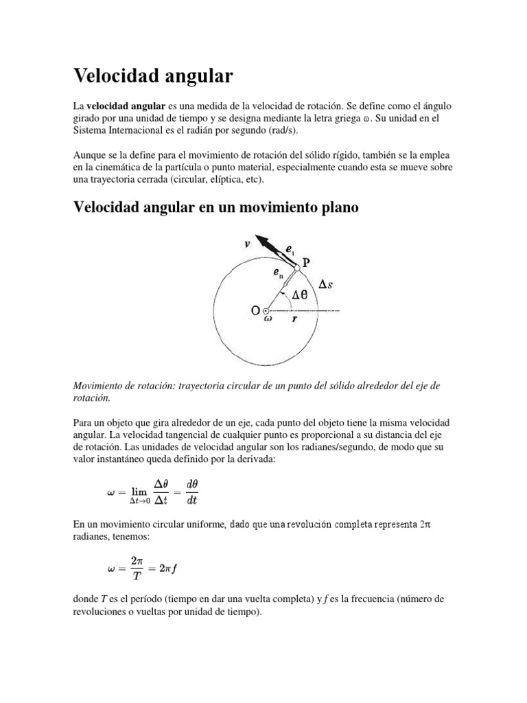 Velocidad Angular y Aceleración Angular en Detalle | PDF | Vector ...