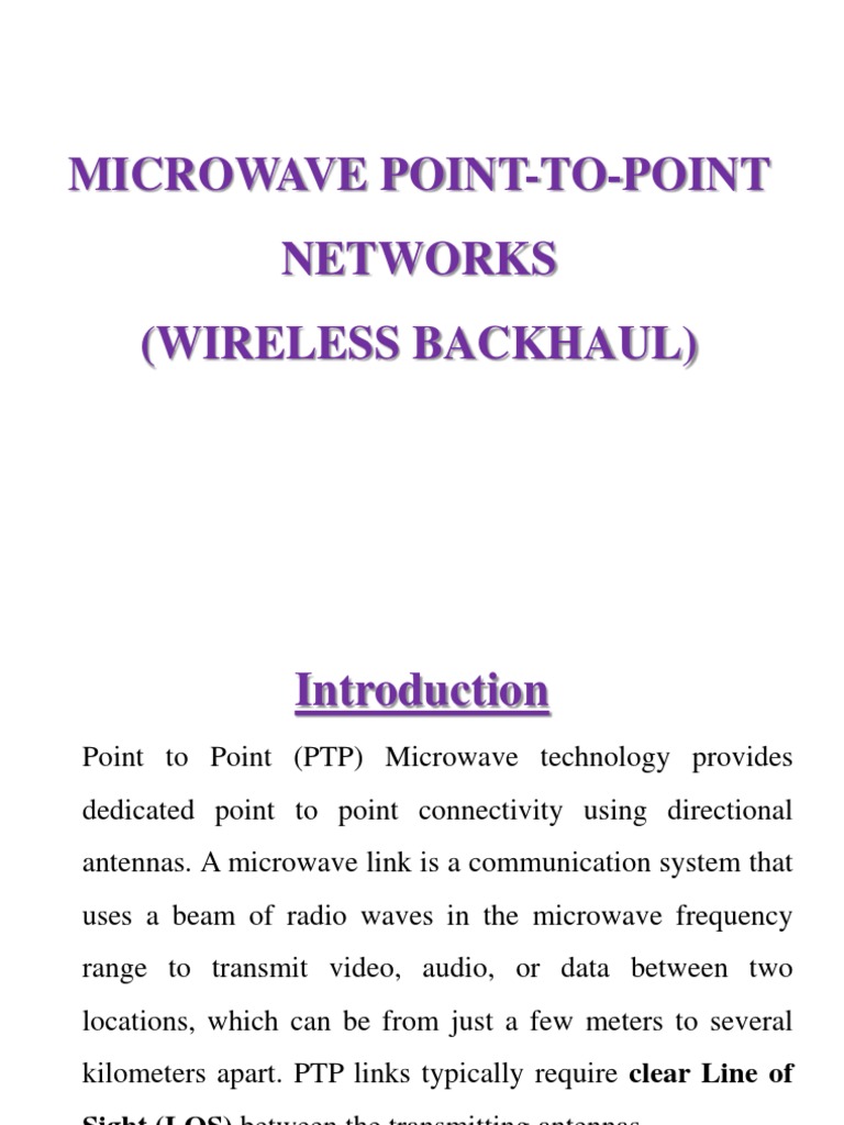Point-to-Point Microwave Networks Overview | PDF | Microwave | Network ...