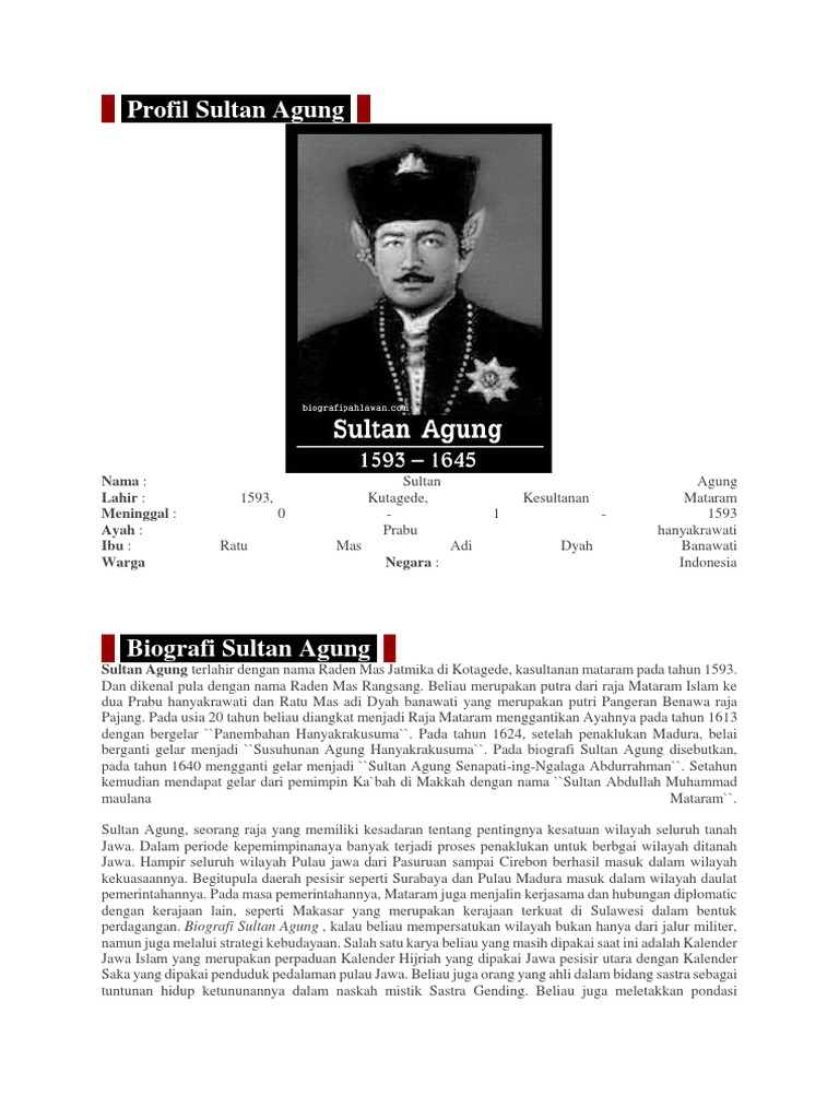 Profil Sultan Agung | PDF