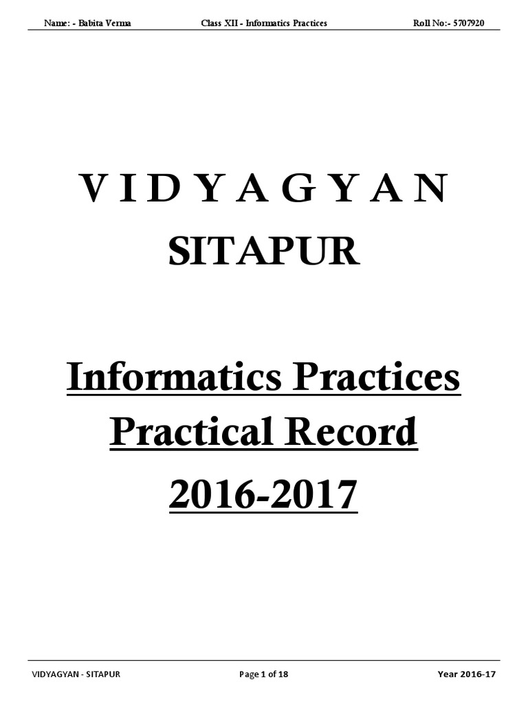 Informatics Practices Record | PDF | Computer Programming | Computing
