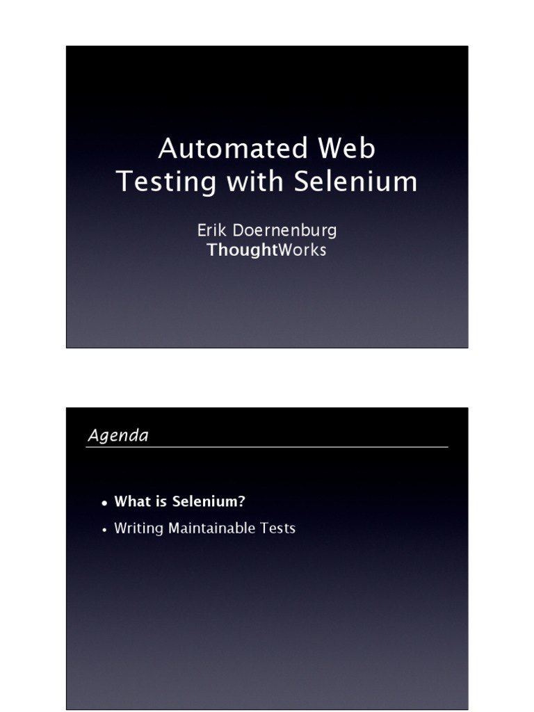 Automated Web Testing Using Selenium Pdf Selenium Software Web