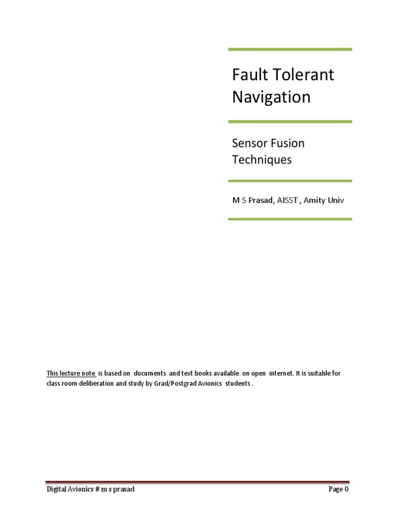 Fault Tolerant NAvigation LN | PDF | Inertial Navigation System | Fault Tolerance