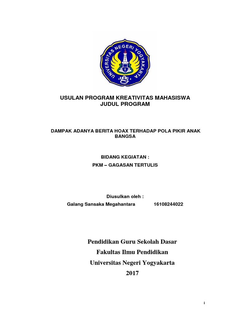 Contoh Format Proposal PKM-GT | PDF