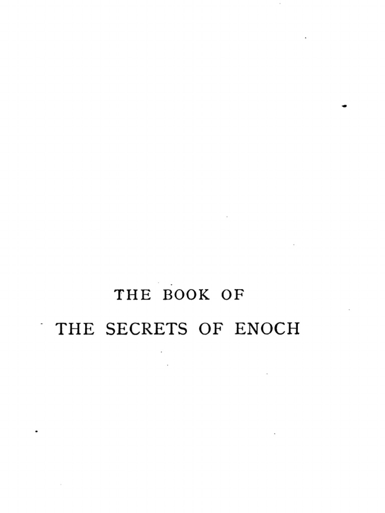 The Book of The Secrets of Enoch (W.R. Morfill) | PDF