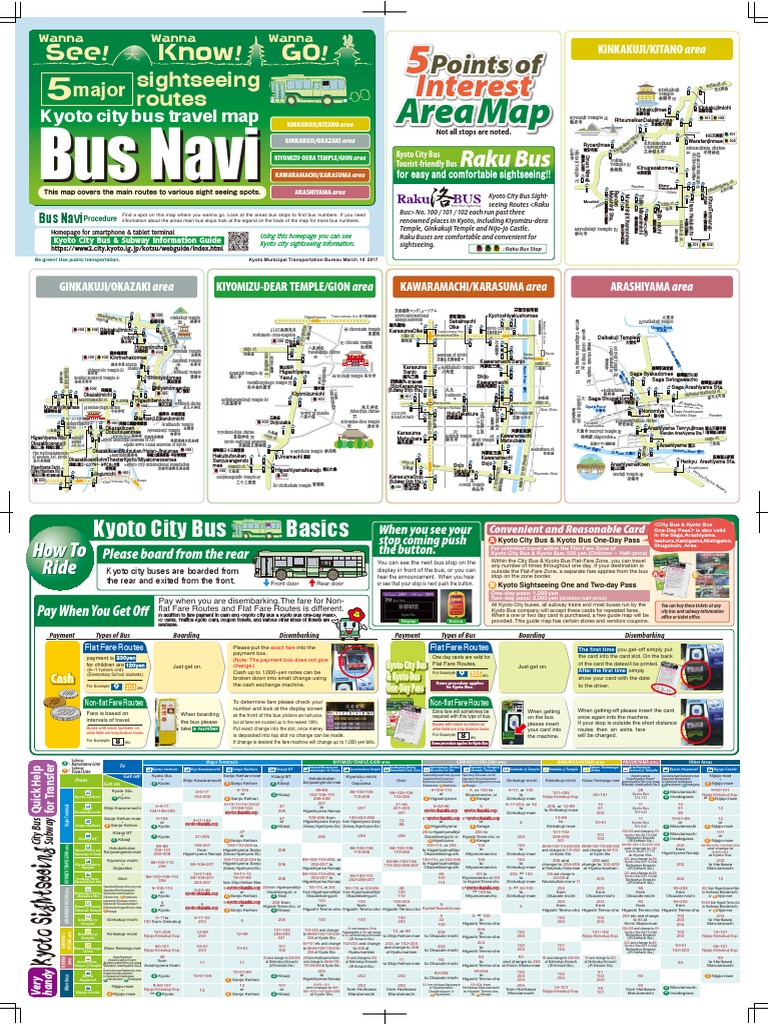 kyoto bus map 1 | Kyoto | Bus