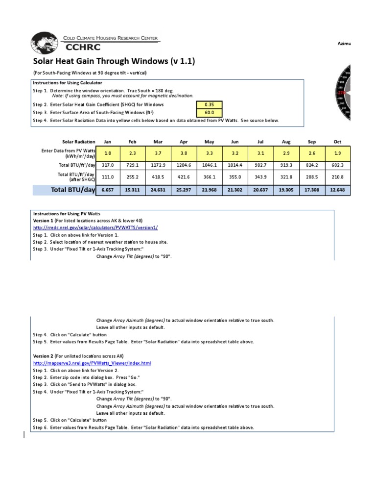 Solar Heat Gain Calculation Guide | PDF | Science & Mathematics