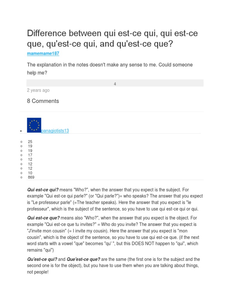French Question Forms Explained | PDF | Clause | Object (Grammar)