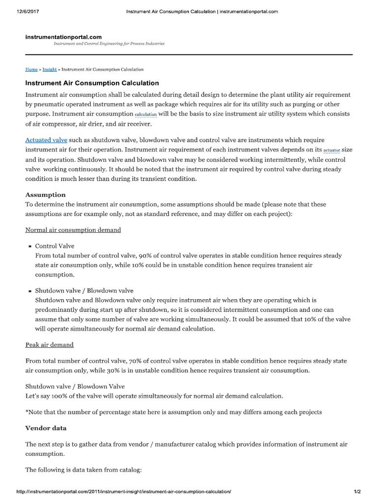 Air Consumption | PDF
