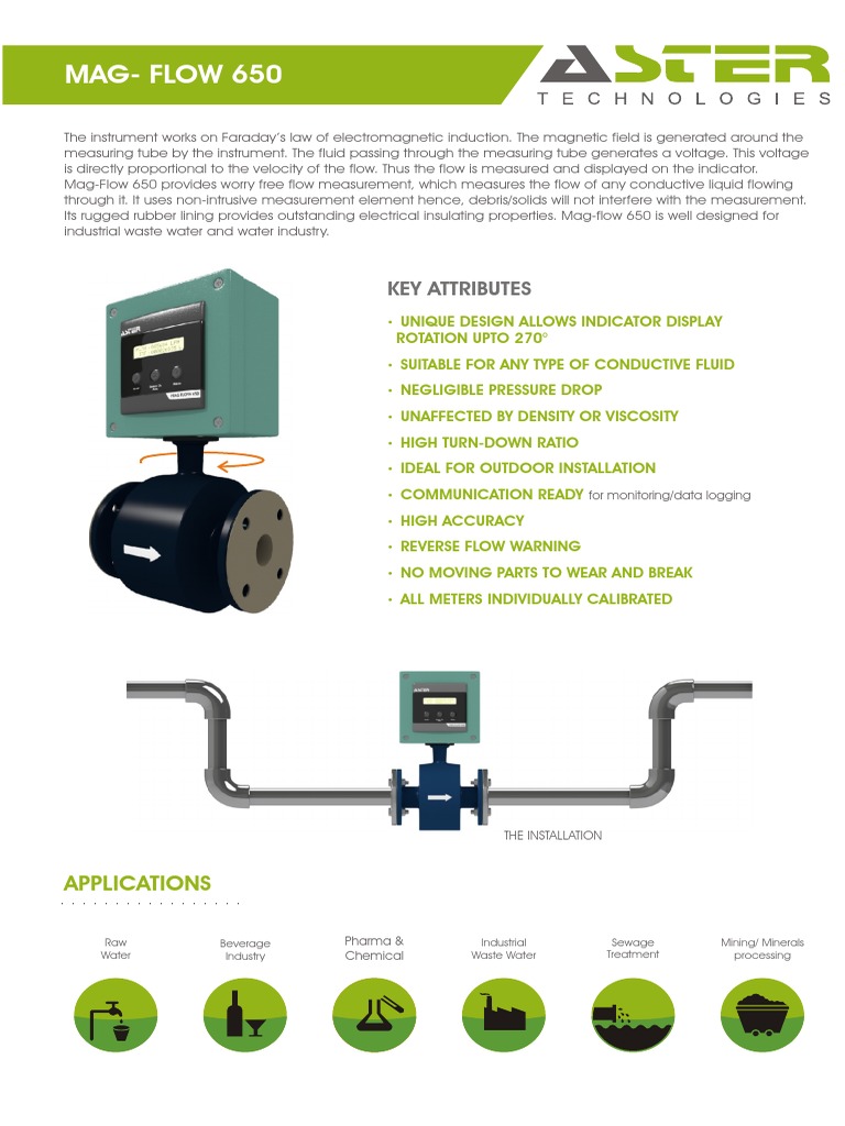 Mag Flow Meter | PDF | Flow Measurement | Electromagnetism