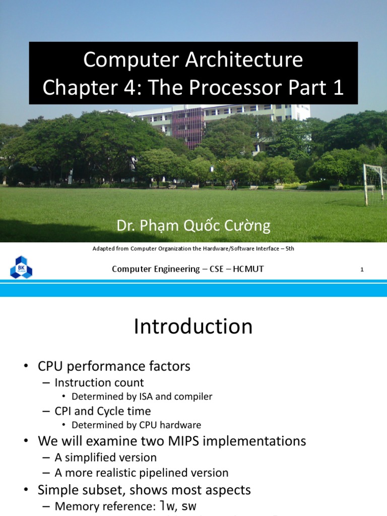Computer Architecture: Chapter 4: The Processor Part 1 | PDF | Central Processing Unit ...