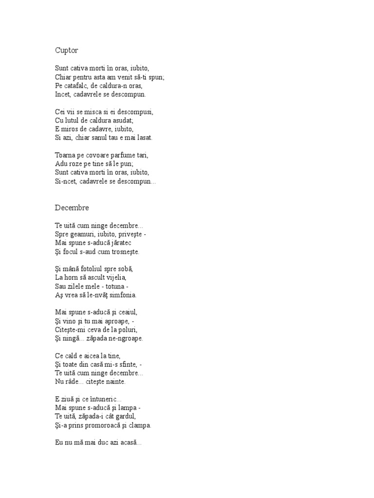George Bacovia Poezii | PDF