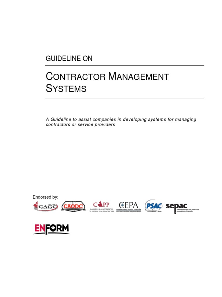 Contractor Management System Guidelines | PDF | General Contractor | Safety