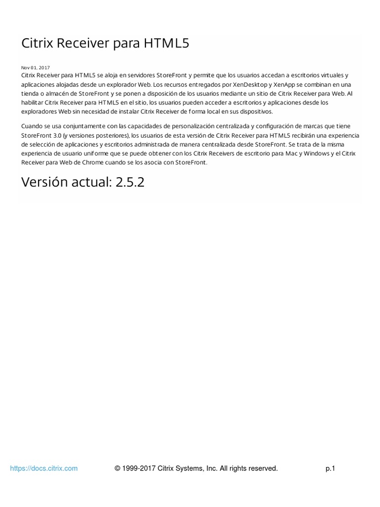 Citrix Receiver para HTML | PDF | Windows 10 | Virtualización de escritorio
