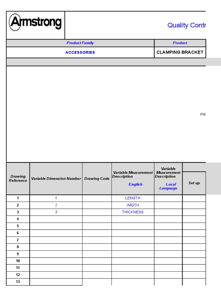 Quality Control Plan for Clamping Bracket Inward Inspection | PDF ...