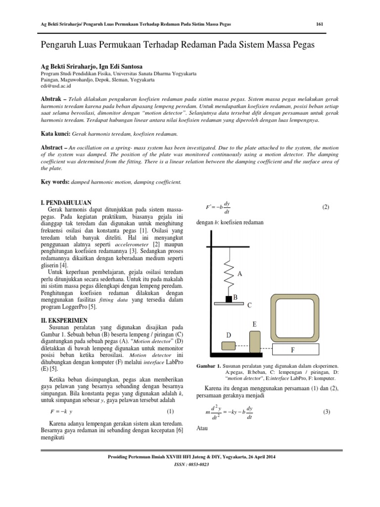 FULL-Pengaruh Luas Permukaan Terhadap Redaman Pada Sistem Massa Pegas | PDF