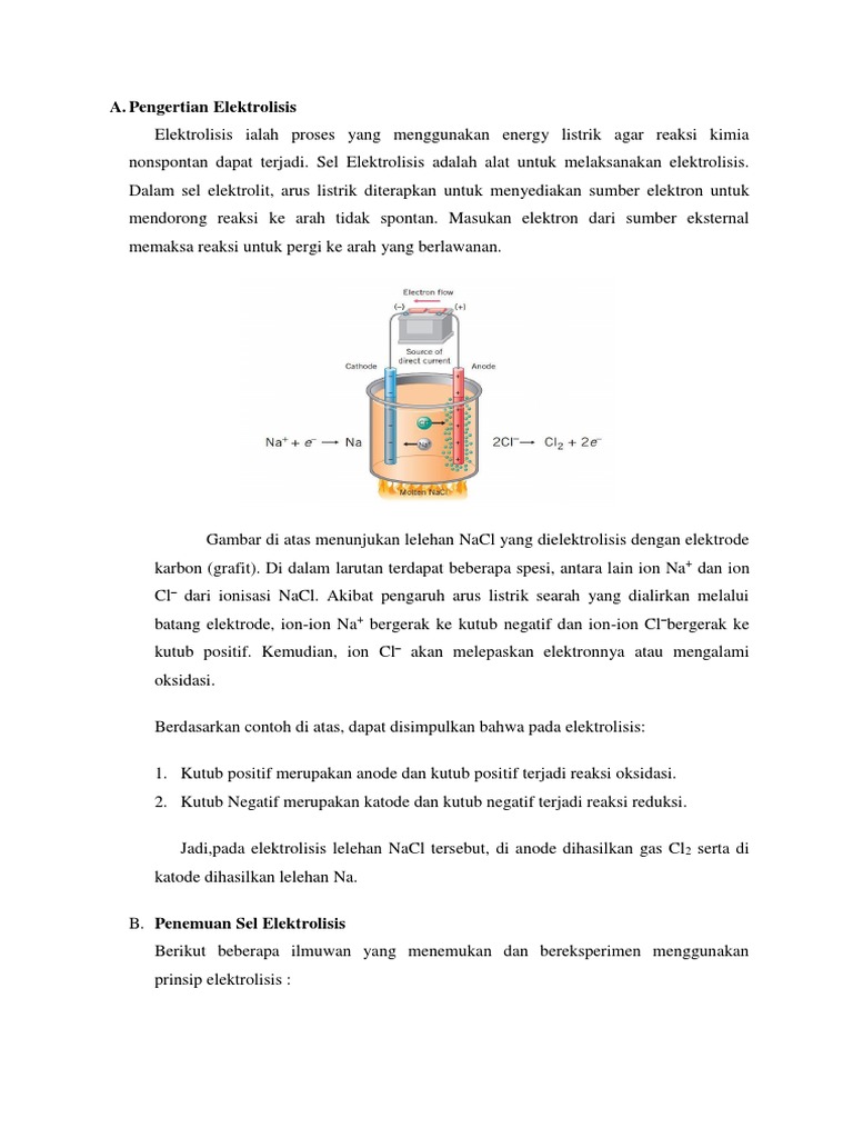 Pengertian Elektrolisis | PDF