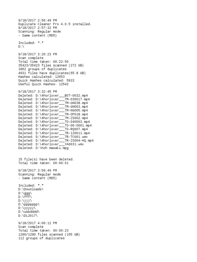 Duplicate Cleaner Log | PDF | Computer Data | Cryptography