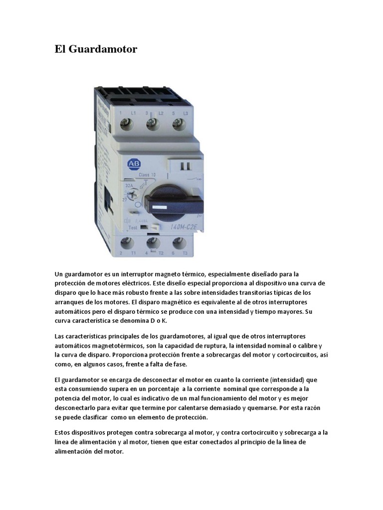 El Guardamotor | Motor eléctrico | Ingenieria Eléctrica