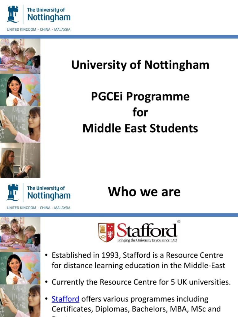 PGCEi Postgraduate Certificate in Education - University of Nottingham ...