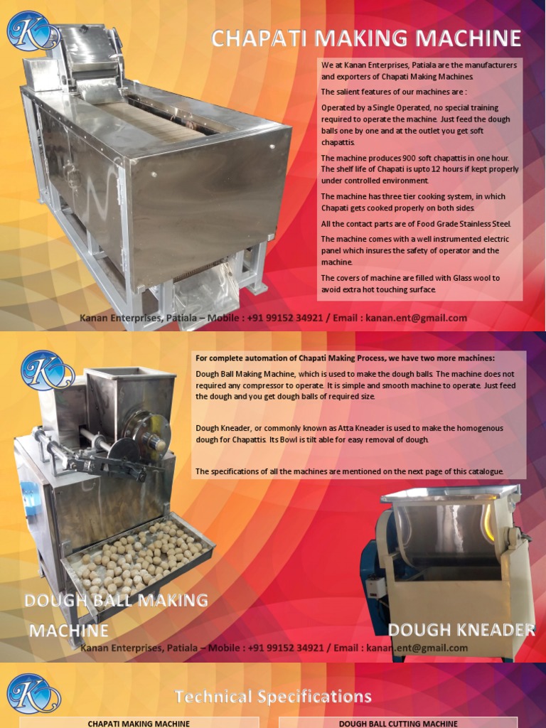 Chapati Making Machine | PDF | Industries | Foods
