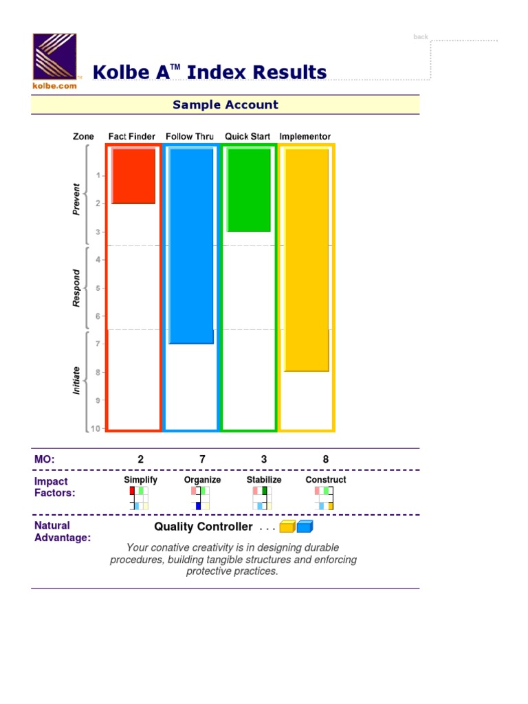 Kolbe Sample A Result | PDF | Instinct | Creativity