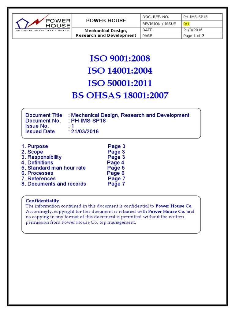 Iso 9001:2008 Iso 14001:2004 Iso 50001:2011 BS Ohsas 18001:2007 | PDF ...