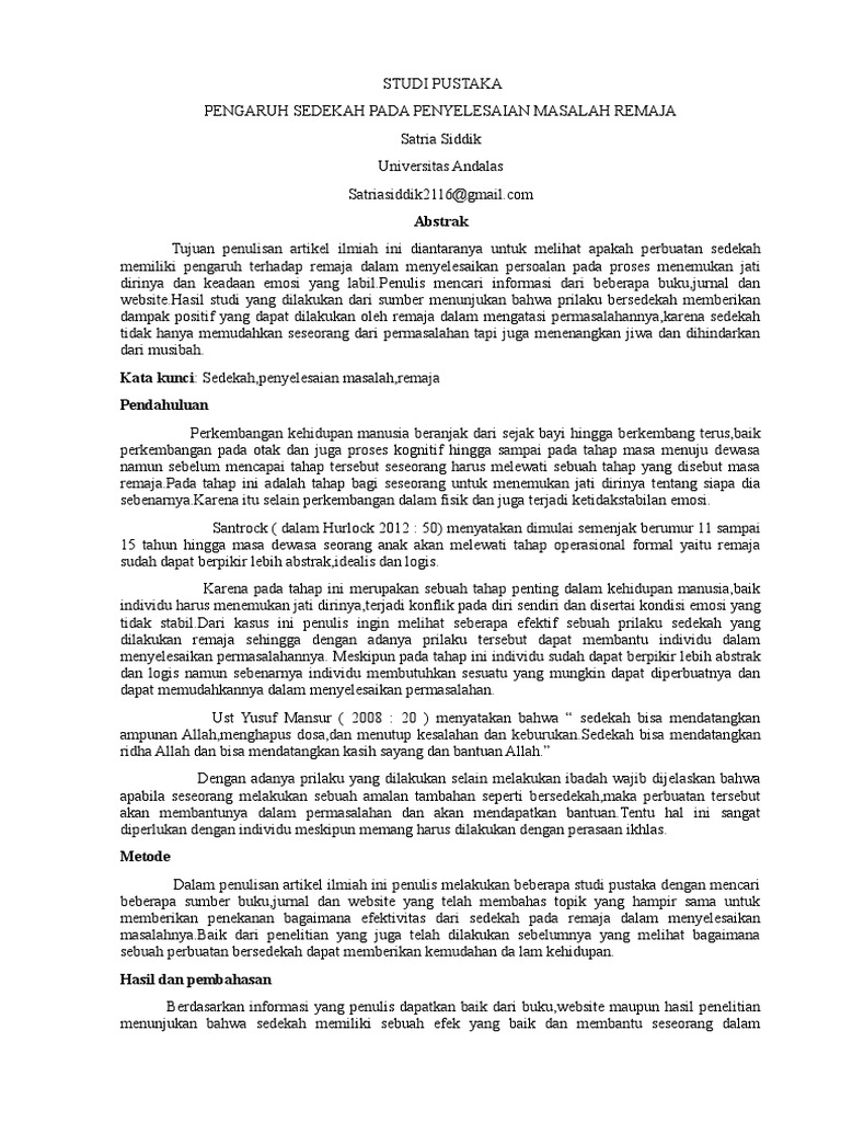 Contoh Artikel Ilmiah | PDF