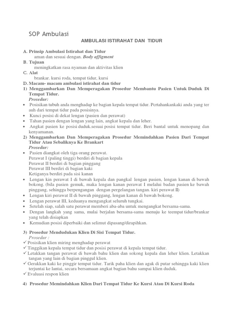 SOP Ambulasi | PDF
