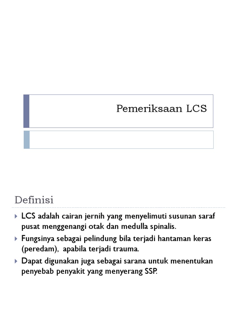 Pemeriksaan LCS | PDF | Pengembangan Diri | Kesehatan Holistik
