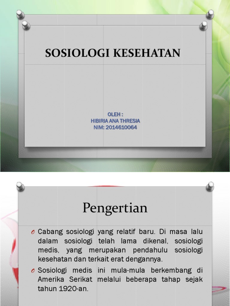 Sosiologi Kesehatan Pdf