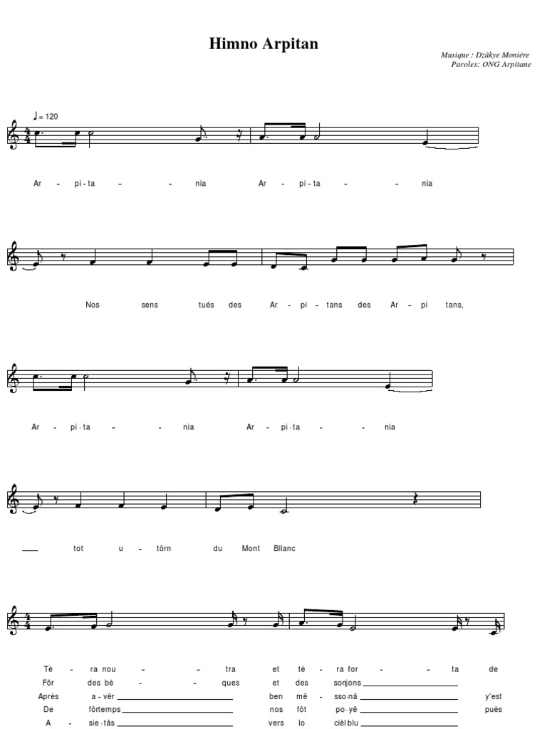 Hymne de la langue arpitane | PDF