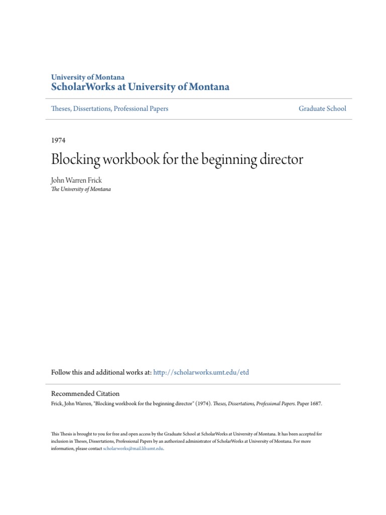 Blocking Workbook For The Beginning Director | PDF | Thesis | Textbook