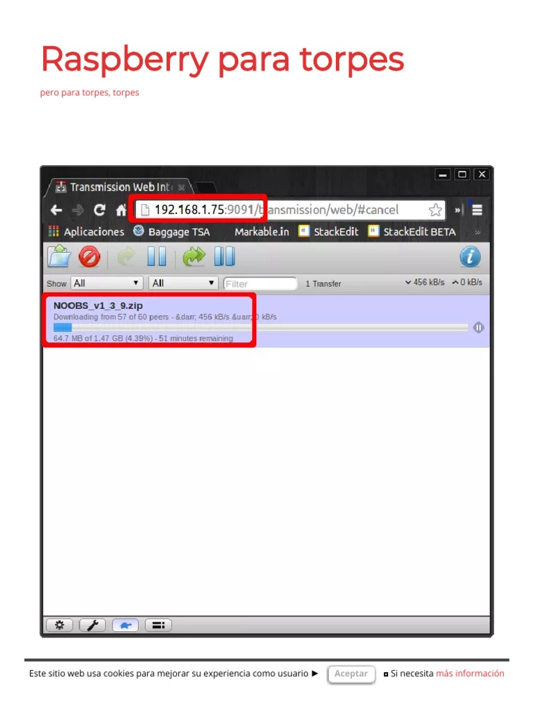 Raspberry Instalar y Configurar Un Descargador de Torrents - Transmission | PDF | Cookie HTTP ...