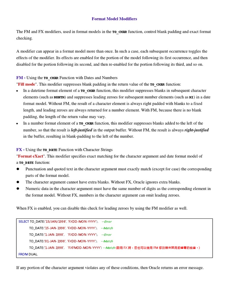Format Model Modifiers | PDF | Parameter (Computer Programming ...
