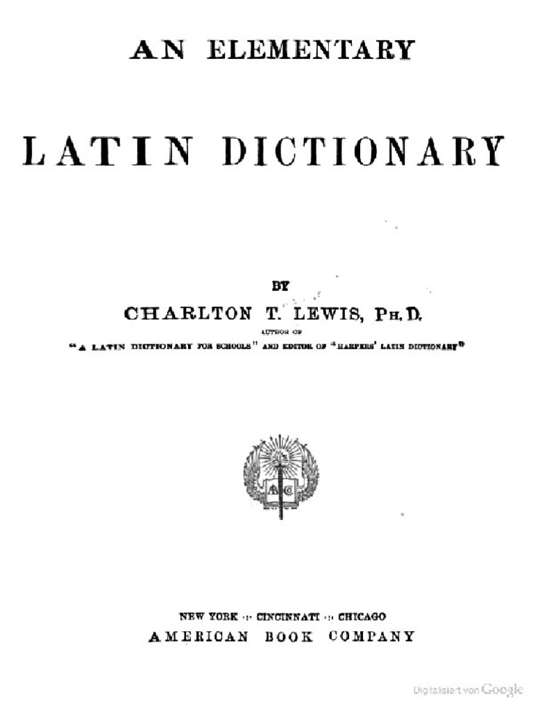 An Elementary Latin Dictionary | PDF
